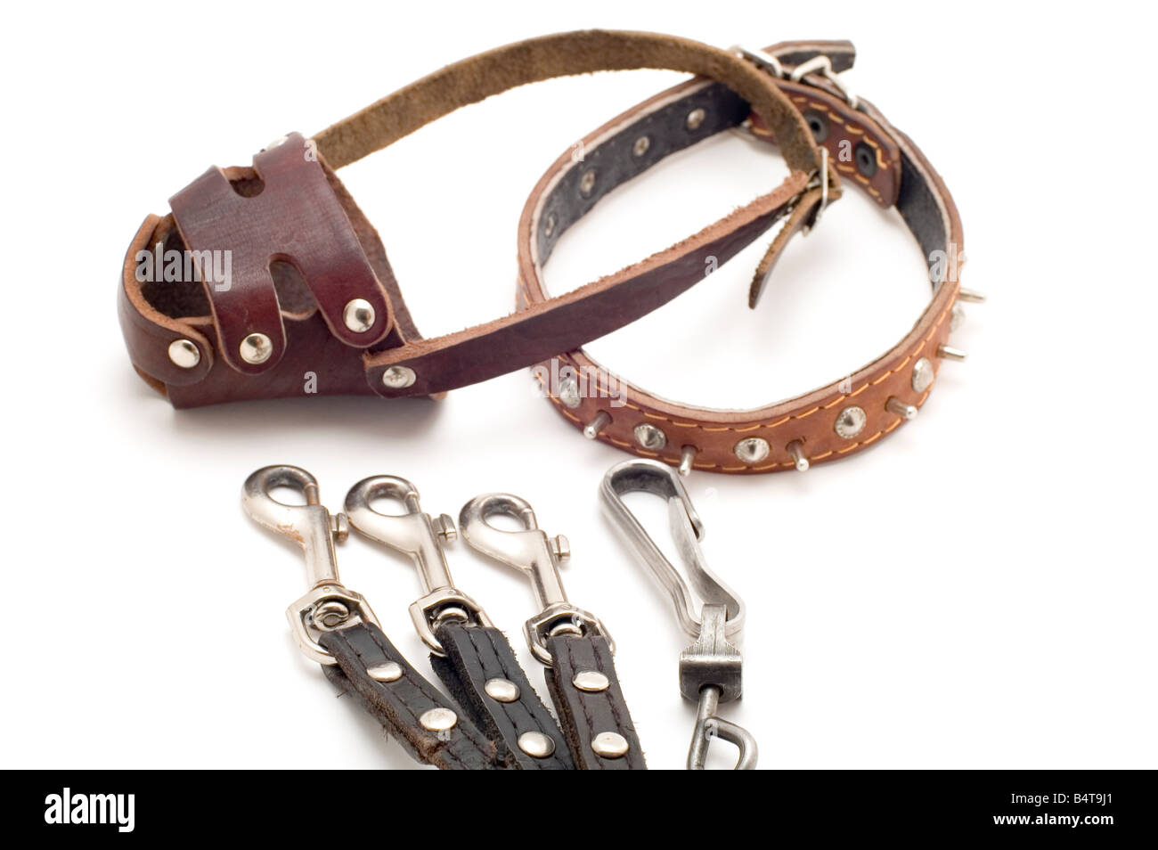 object on white tool muzzle collar for dog Stock Photo - Alamy