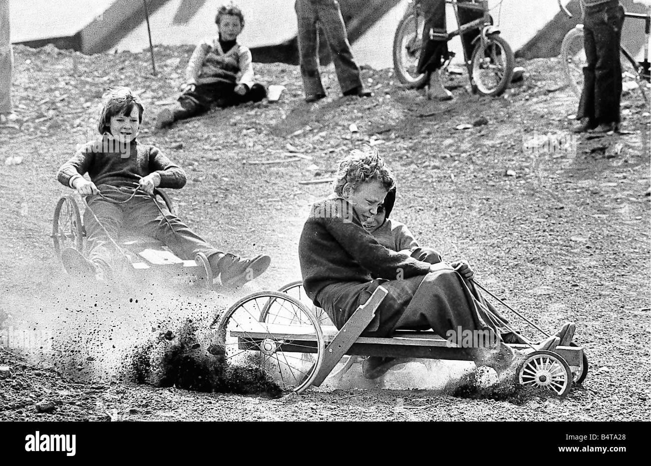 Slums playing children bogie kart 1970s cart racing childhood hi-res ...