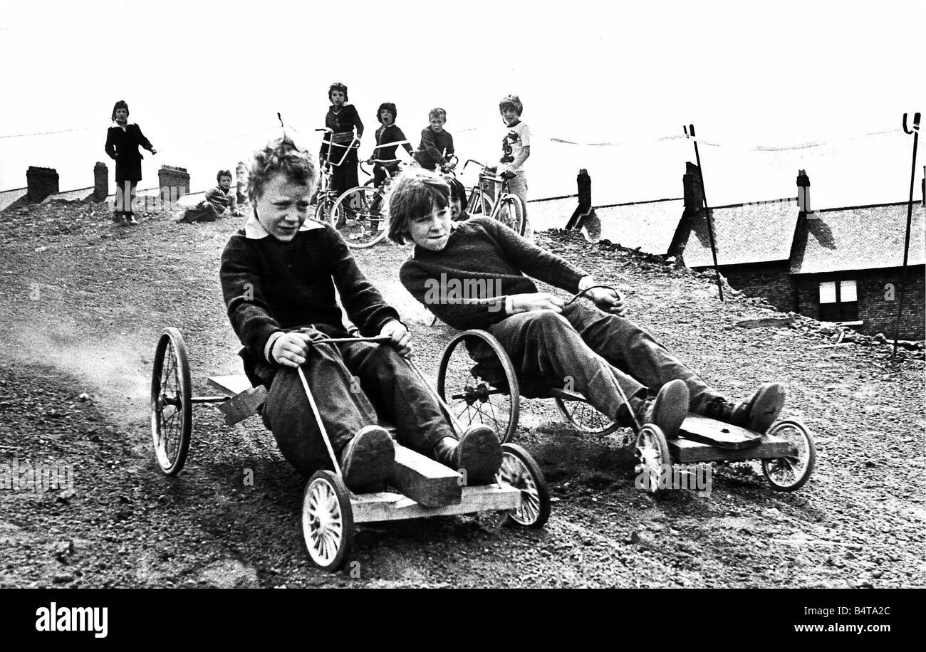 Slums playing children bogie kart 1970s cart racing childhood hi-res ...