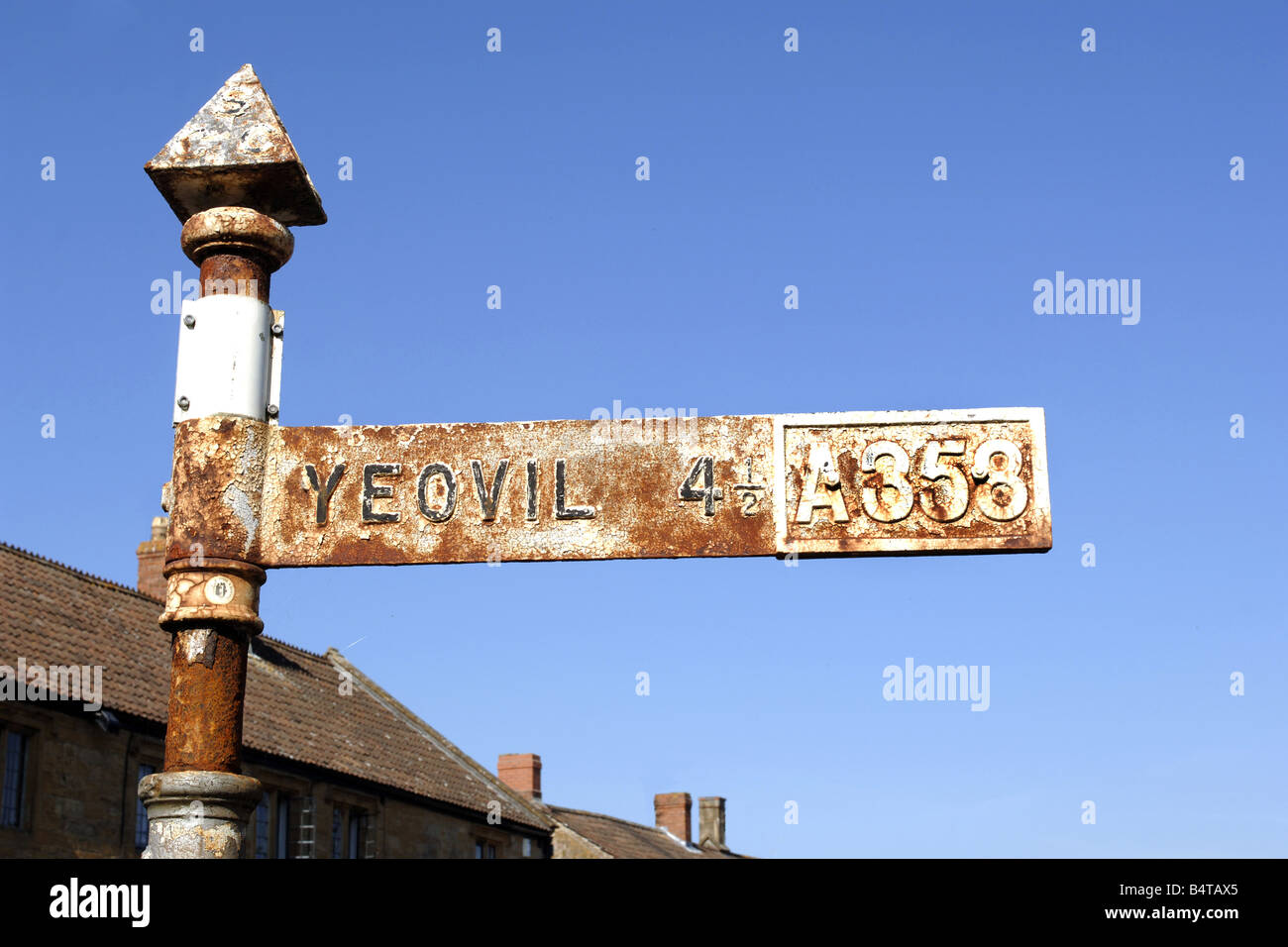 English road sign in Montacute village somerset England Stock Photo - Alamy