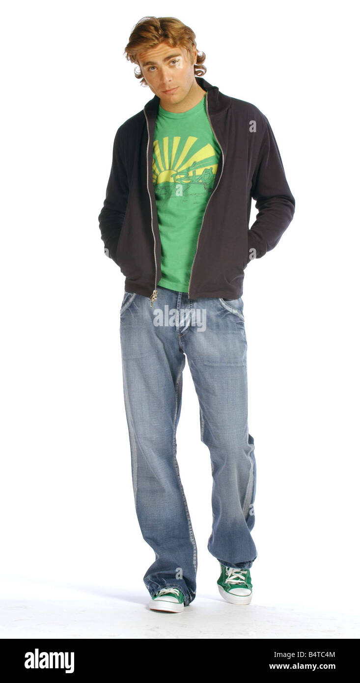 Fathers Day Fashion June 2005 male model wearing jeans navy knit green ...