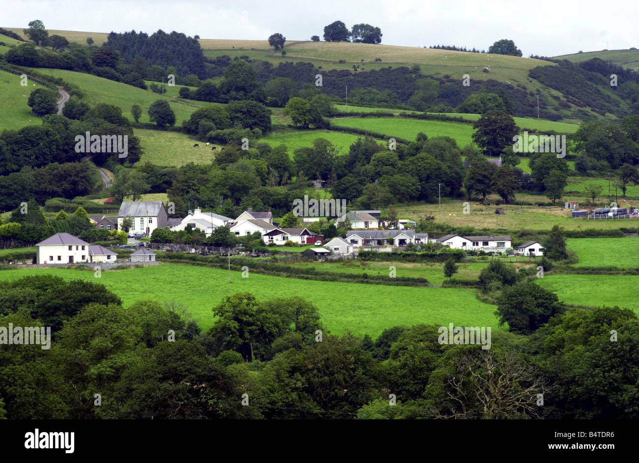 The village of Llanfynydd 18th July 2004 Stock Photo - Alamy