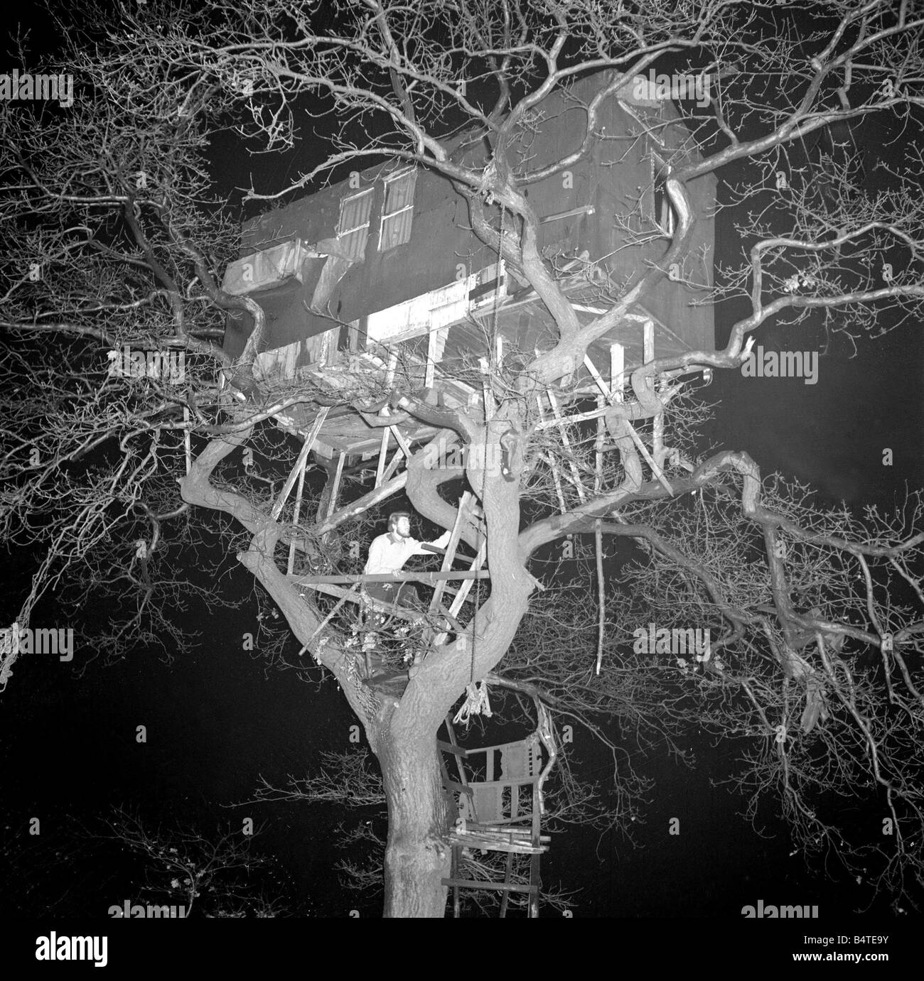 A Tree House some where in the Kent countyside Circa 1957 Stock Photo ...