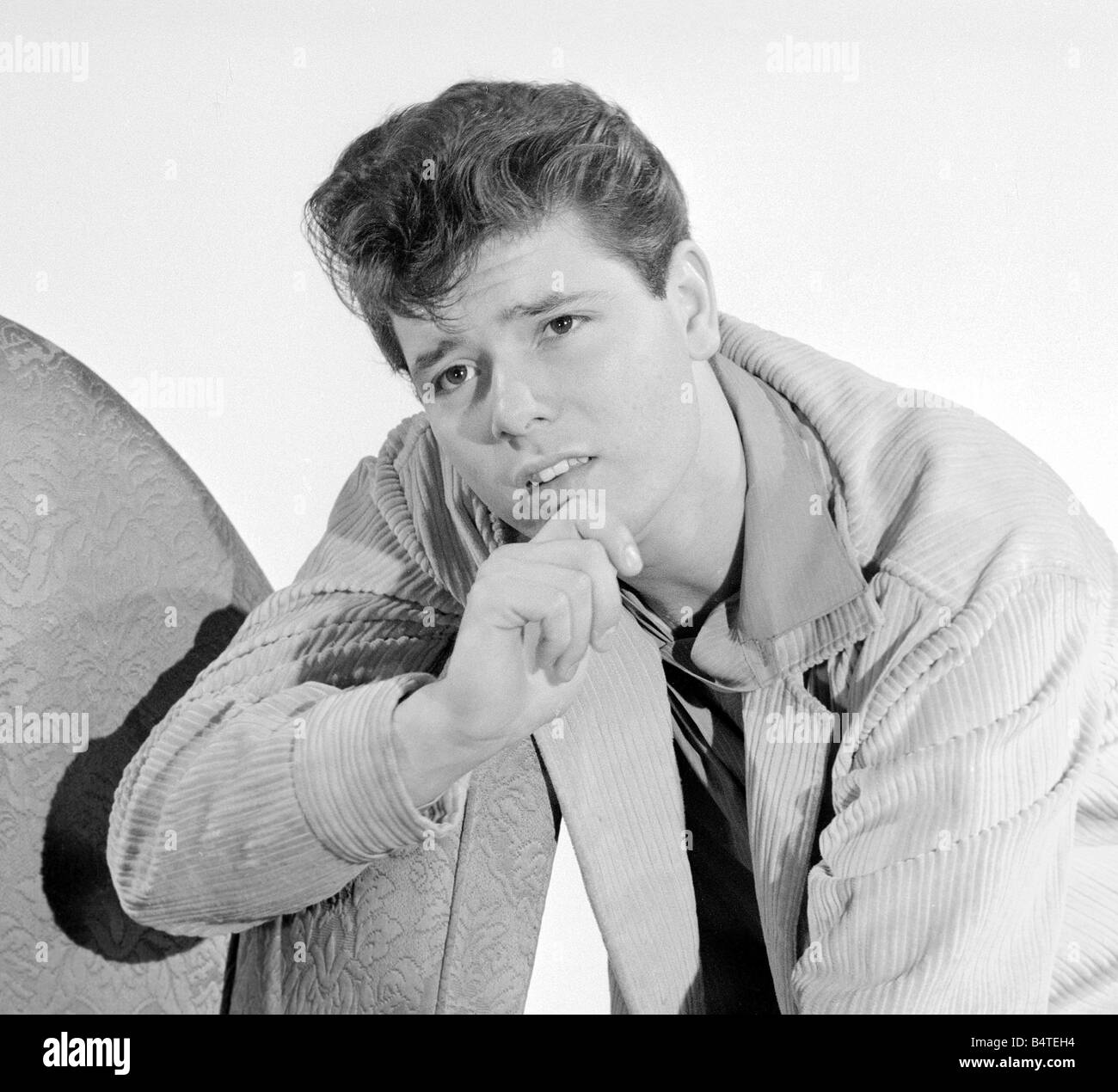 Singer Cliff Richard seen here in the Reveille studio Circa 1959 Stock ...