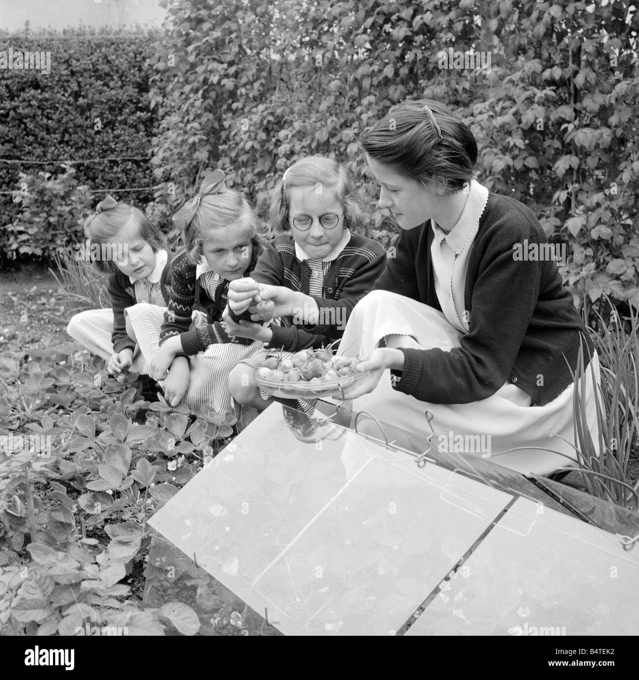 1950s garden family gardening hi-res stock photography and images - Alamy