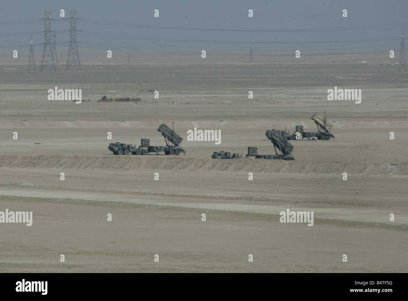 Iraq War March 2003 American patriot missile launchers in the Kuwaiti ...