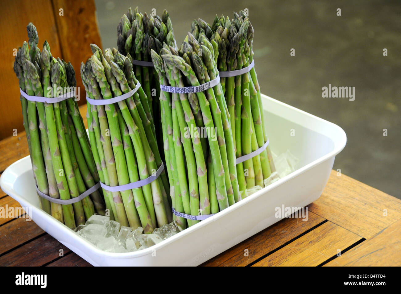 Asparagus displayed in a farm market Stock Photo - Alamy