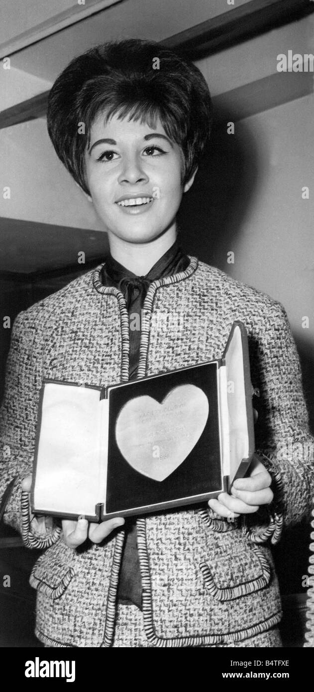 Singer Helen Shapiro with the award she shared with Rita Tushingham for ...