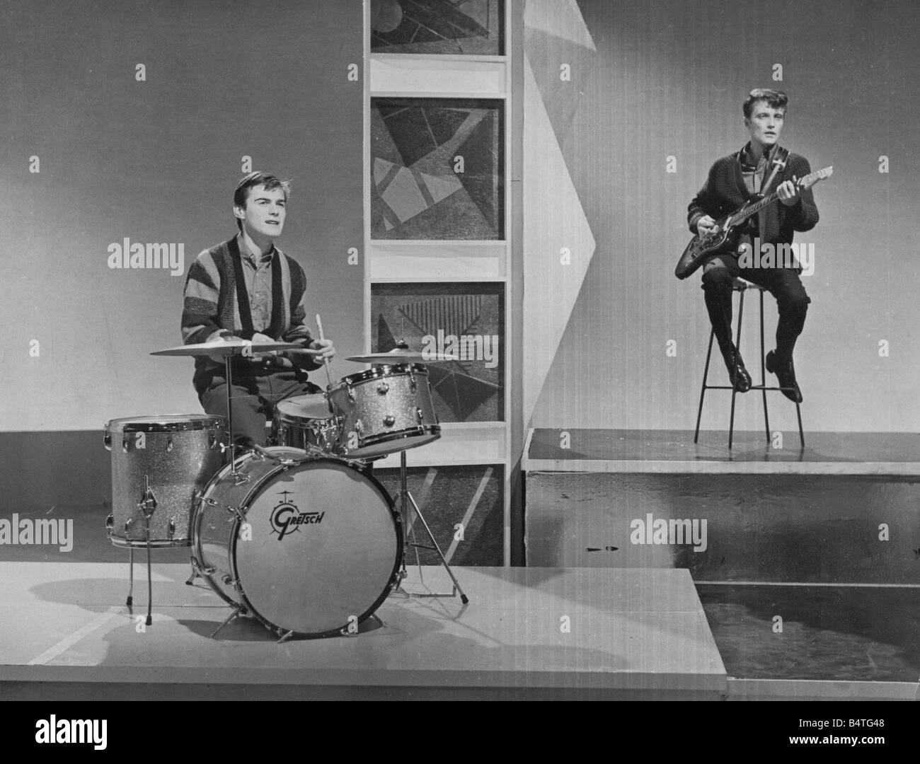 Tony Meehan left and Jet Harris are two ex Shadows who have teamed up ...