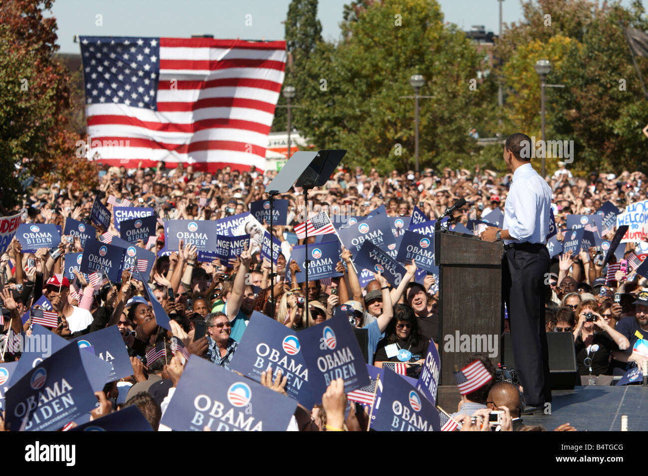 A Rally for USA Democratic Party Presidential candidate Barack Obama in ...