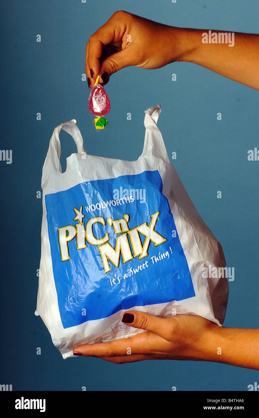 A bag of Pick and Mix sweets from Woolworths 20th Sept 2006 Stock Photo ...