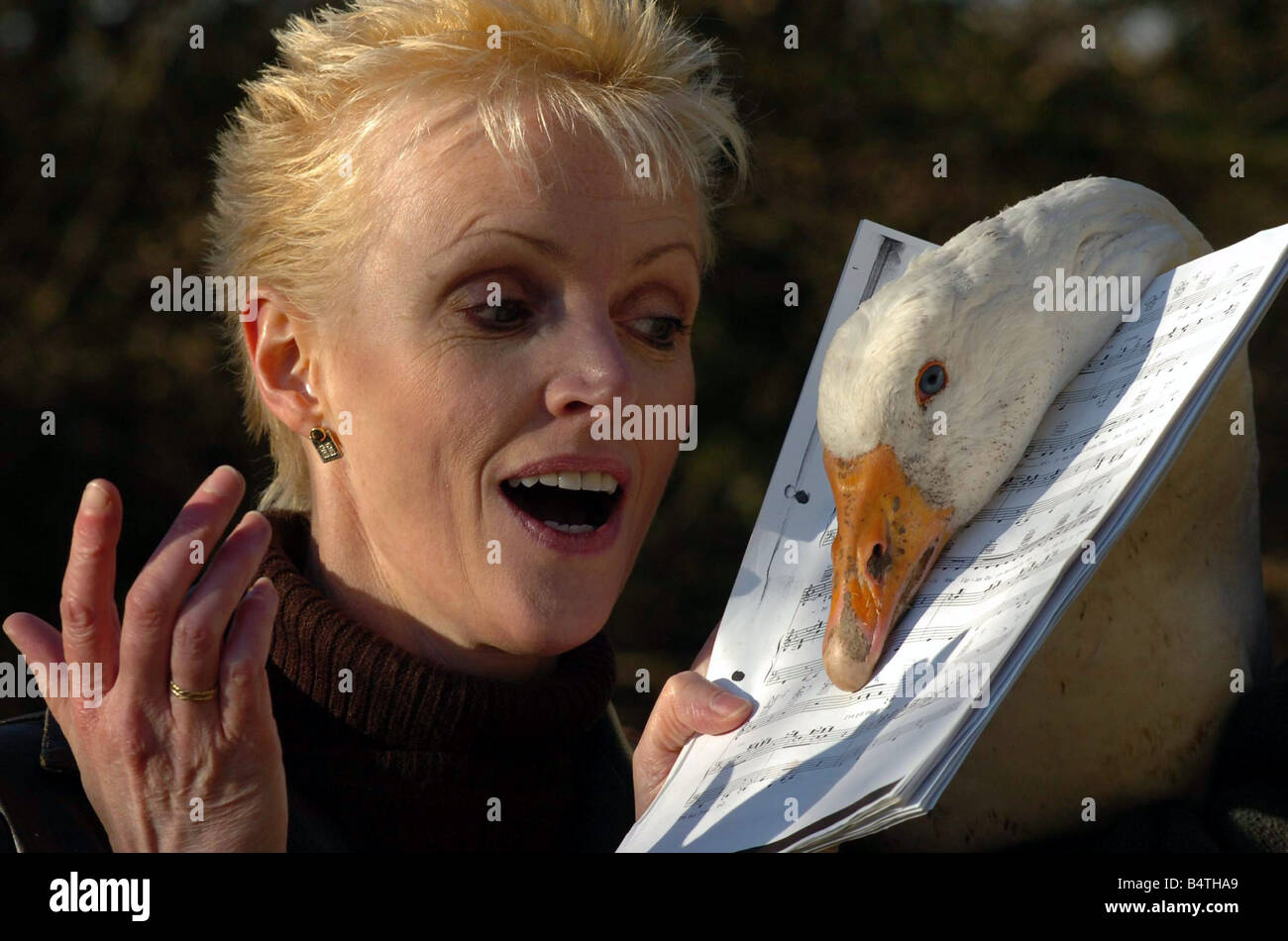 International opera singer Buddug Verona James singing to one of the ...