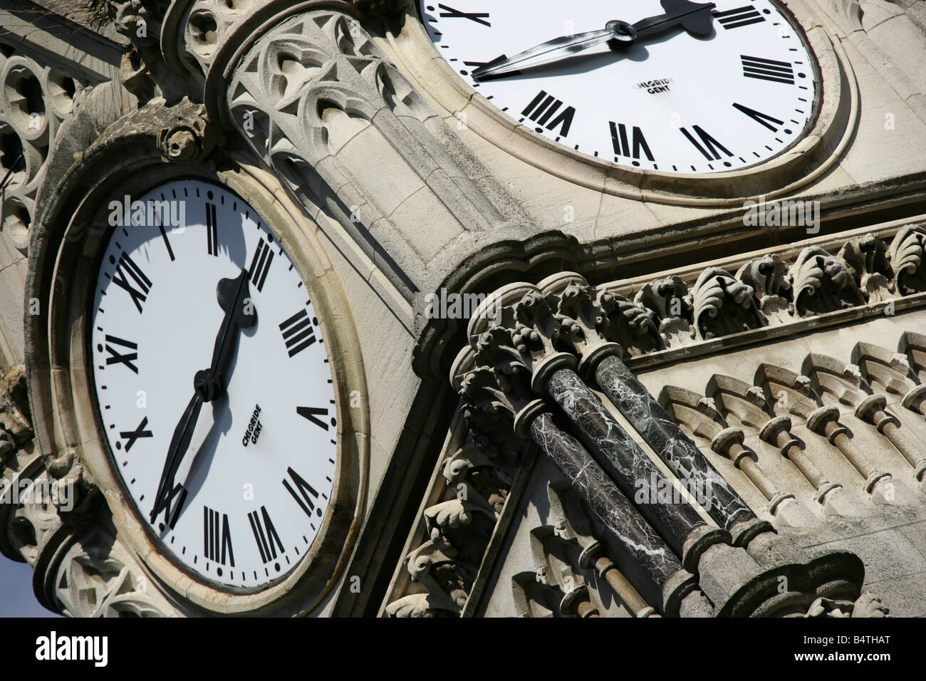 City of Leicester, England. Clock face on the Joseph Goddard designed ...