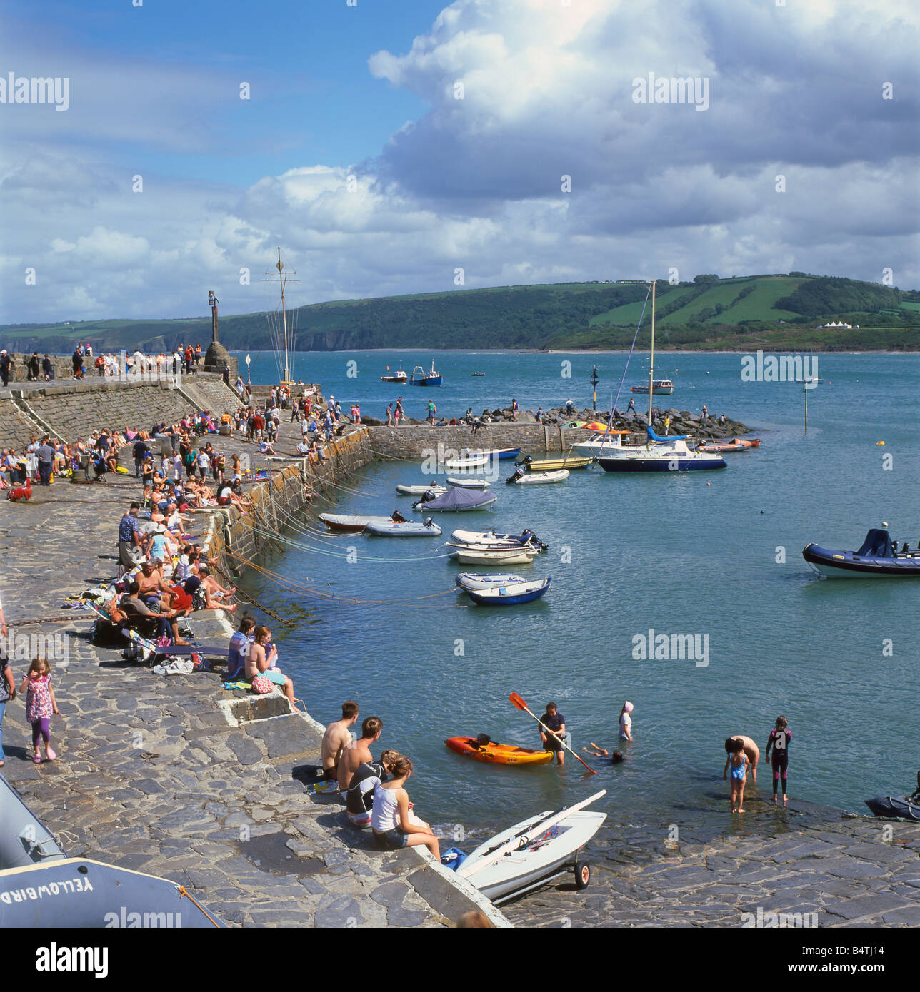 West wales uk sea seaside bathe bathing holiday hi-res stock ...