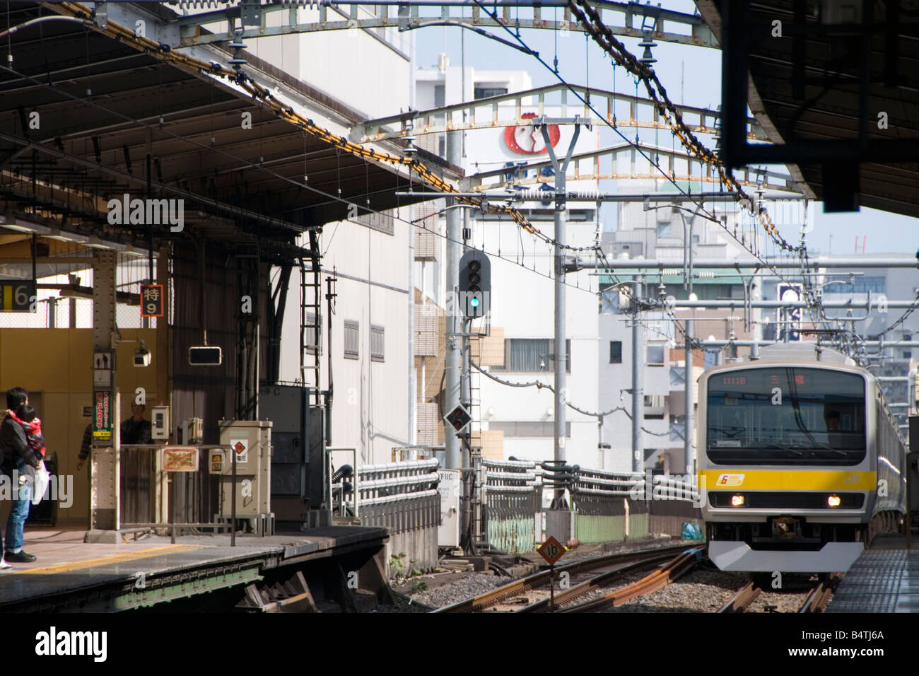Train approaching Akihabara Station Tokyo Japan Stock Photo - Alamy