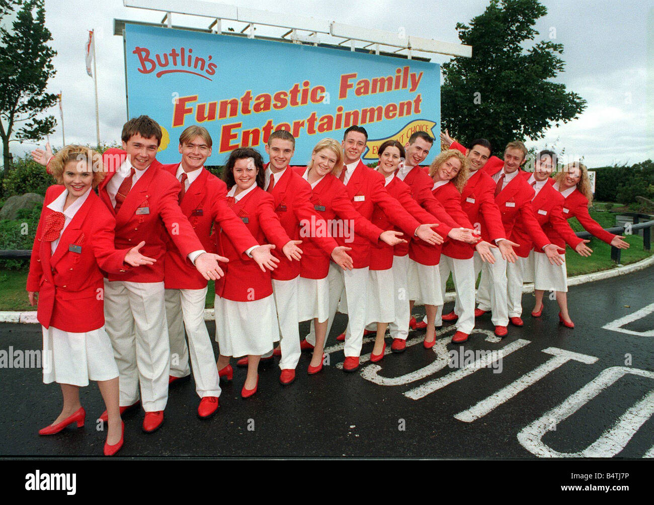 Wonderwest World Ayr September 1997 redcoats at Butlin s Stock Photo ...