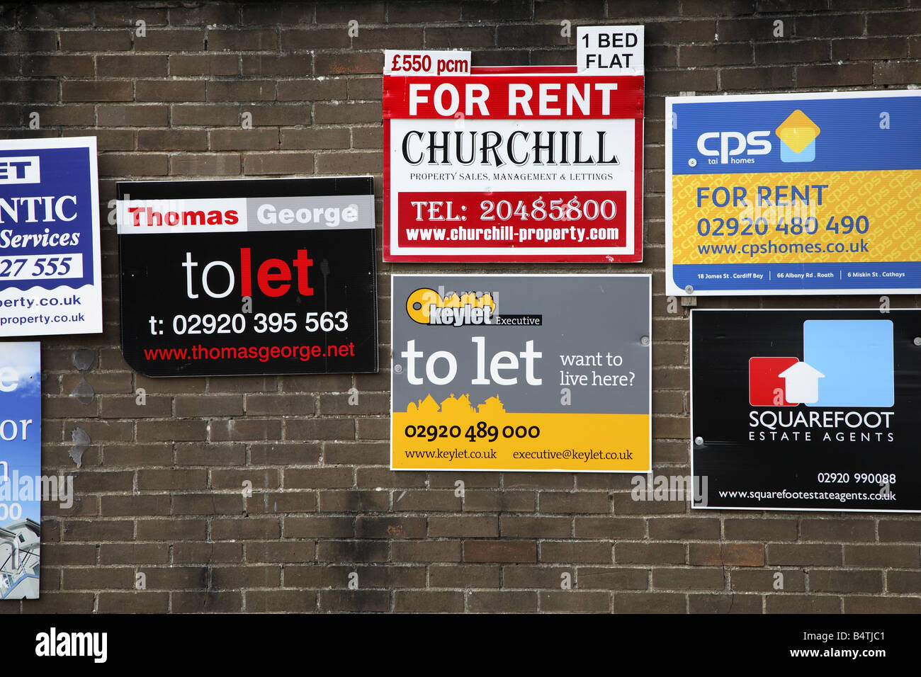 For Sale To Let Signs Cardiff Wales UK Stock Photo - Alamy
