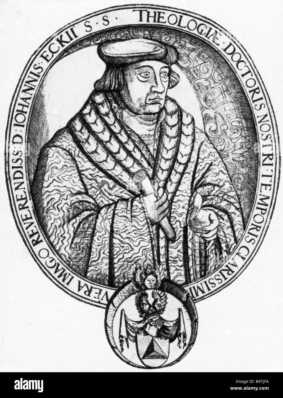 Eck, Johann, 13.11.1486 - 15.2.1543, German theologian, half length ...