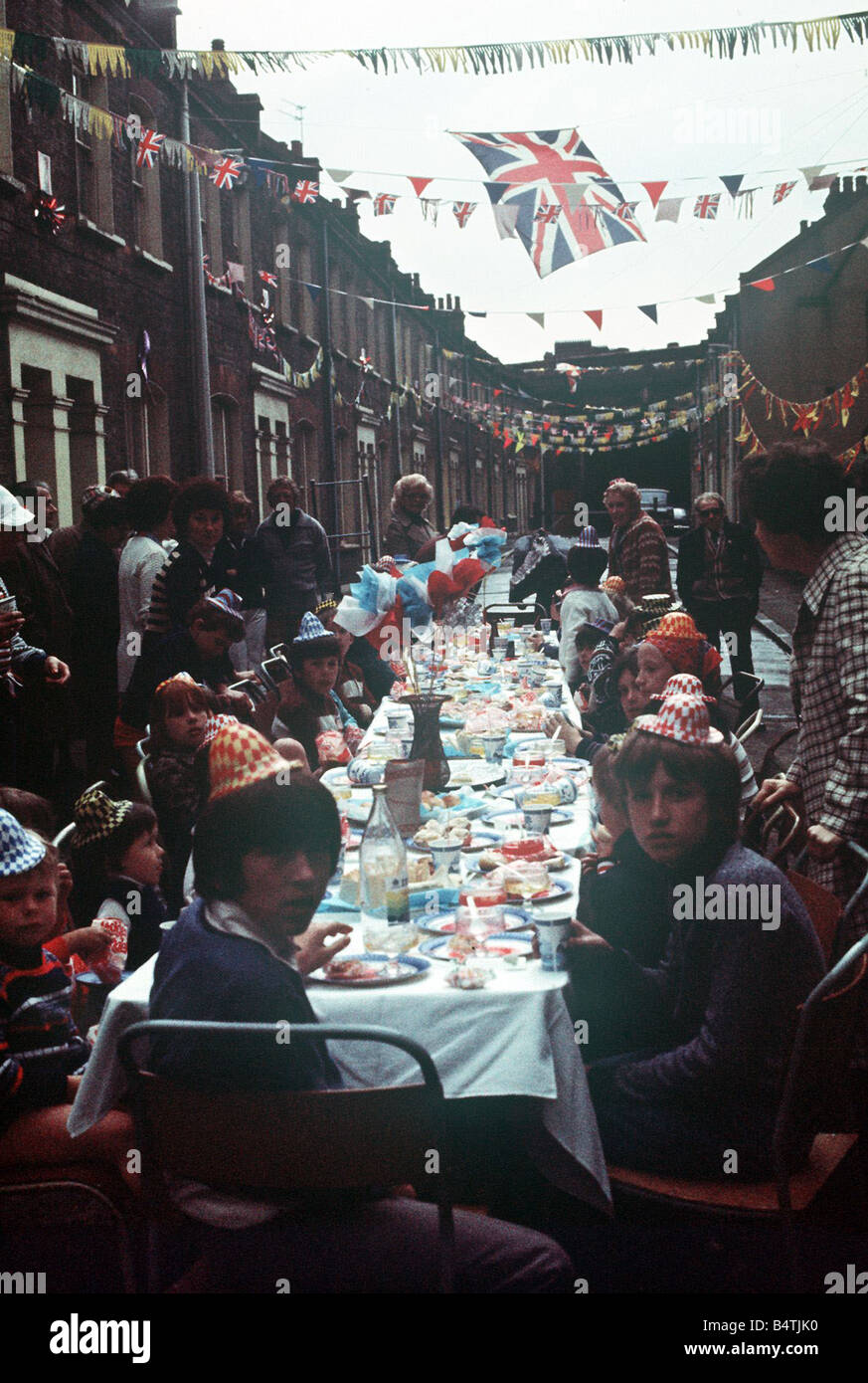 Street Party Queens Silver Jubilee June 1977 Children enjoy a Silver ...