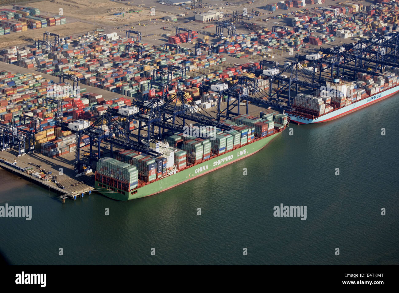 Aerial view of Felixstowe Docks UK Stock Photo - Alamy