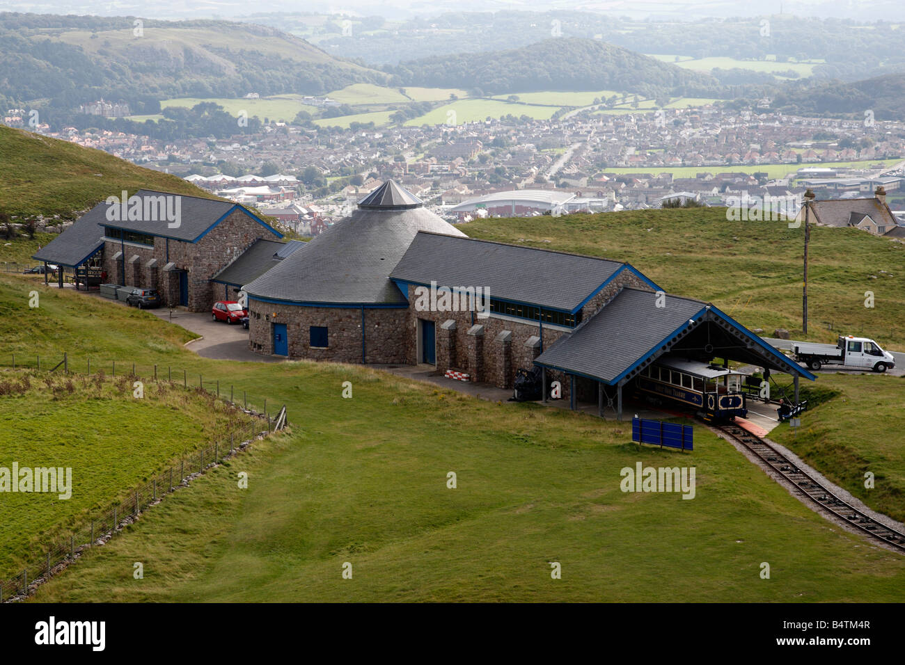 the half way tram station on the great orme taken from the aerial cable ...