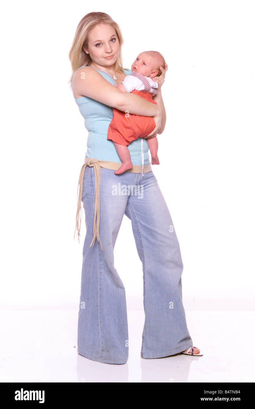 Georgia Moffett May 2002 with baby son Ty Georgia is the daughter of ...