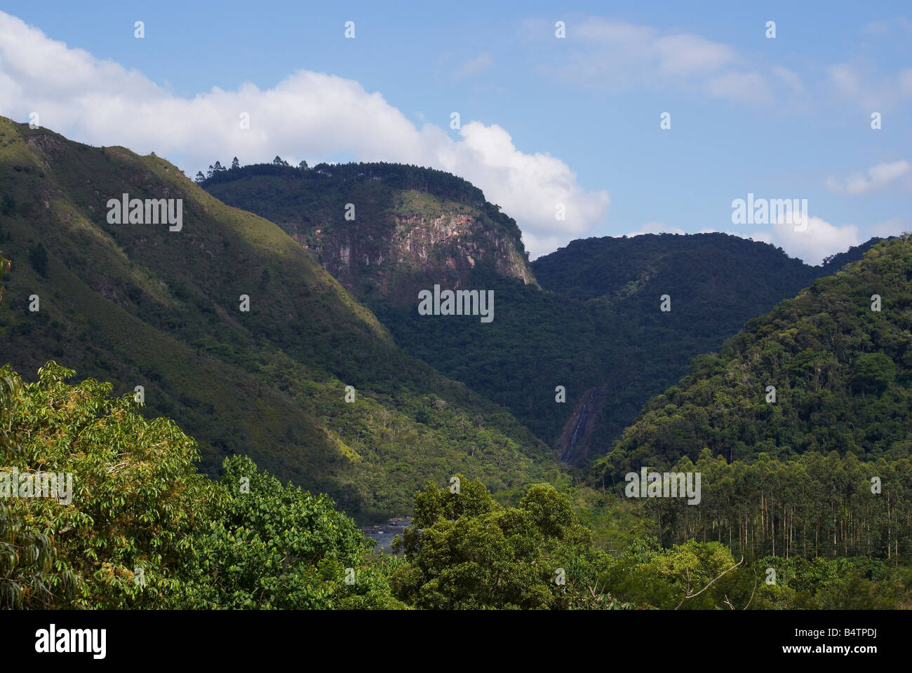 Hills in the middle valley of the Itajai River Santa Catarina Brazil ...