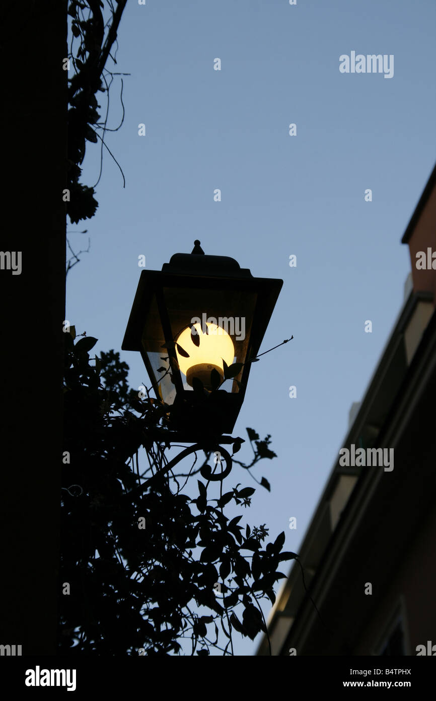 one street lamp post pole at night Stock Photo - Alamy