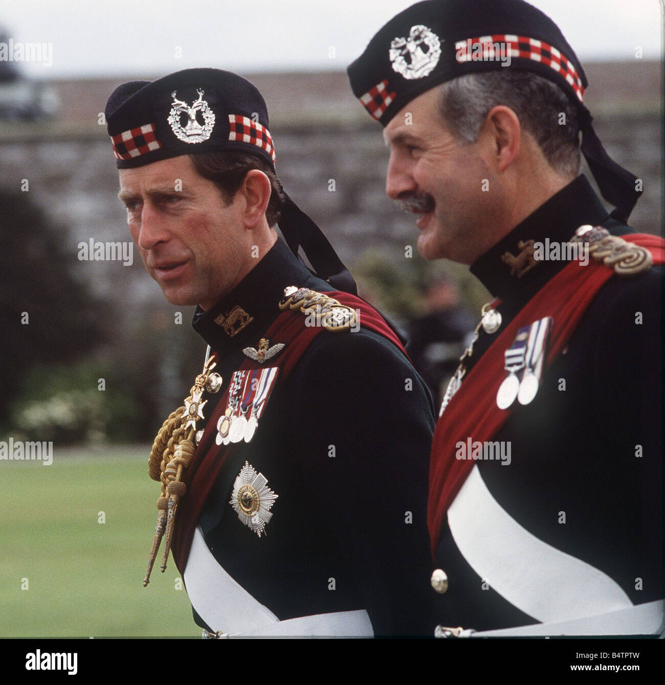 Prince Charles in full Scottish military outfit July 1988 Stock Photo ...