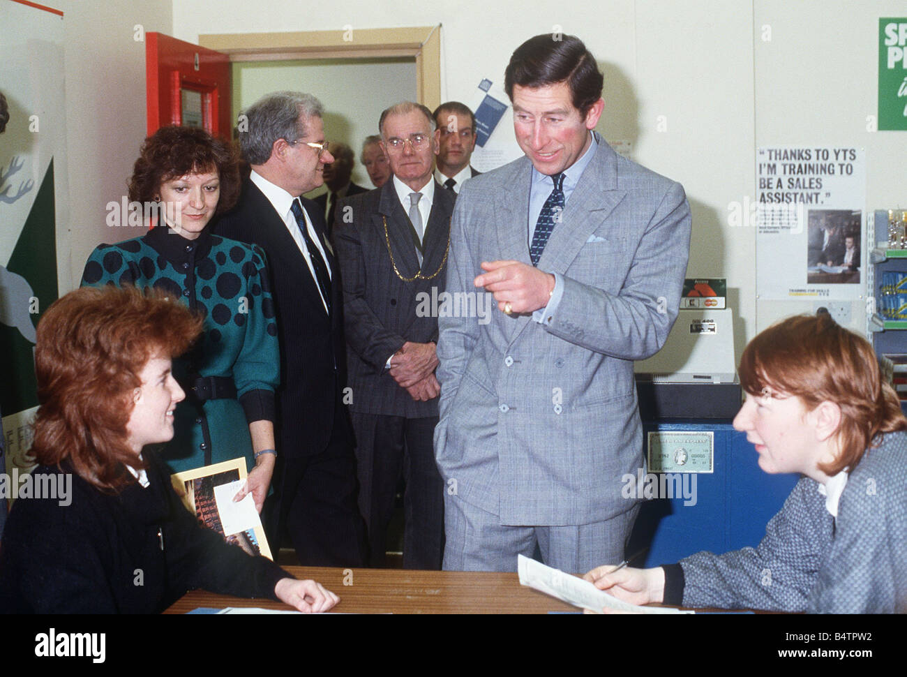 Prince Charles in Easterhouse Scotland meeting locals 1987 on YTS ...