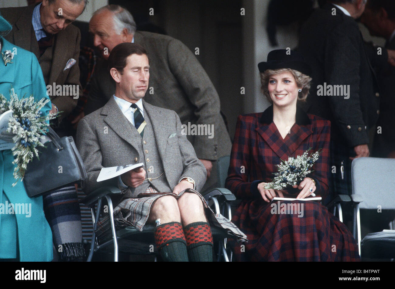 Prince Charles and Princess Diana in the Shetlands Scotland 1986 Stock ...