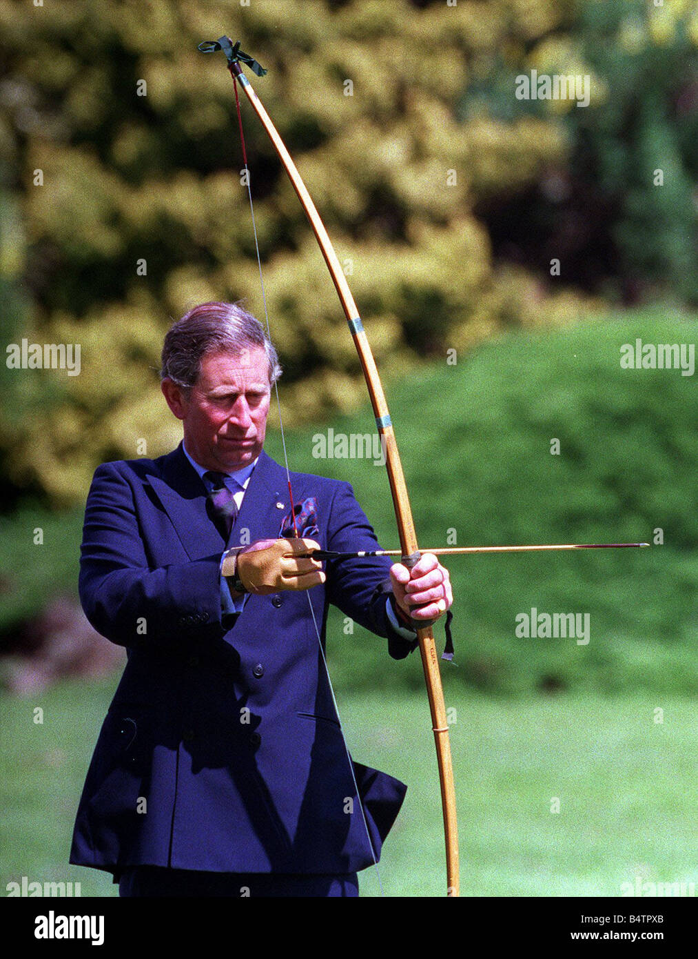 Prince Charles tries his hand at Archery June 1999 with the Royal ...