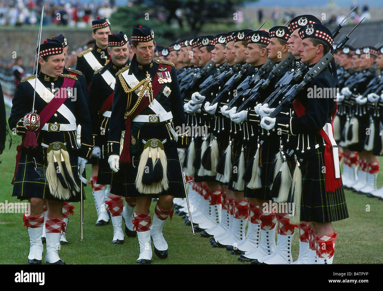 Prince Charles Prince of Wales November 1988 inspecting troops with ...