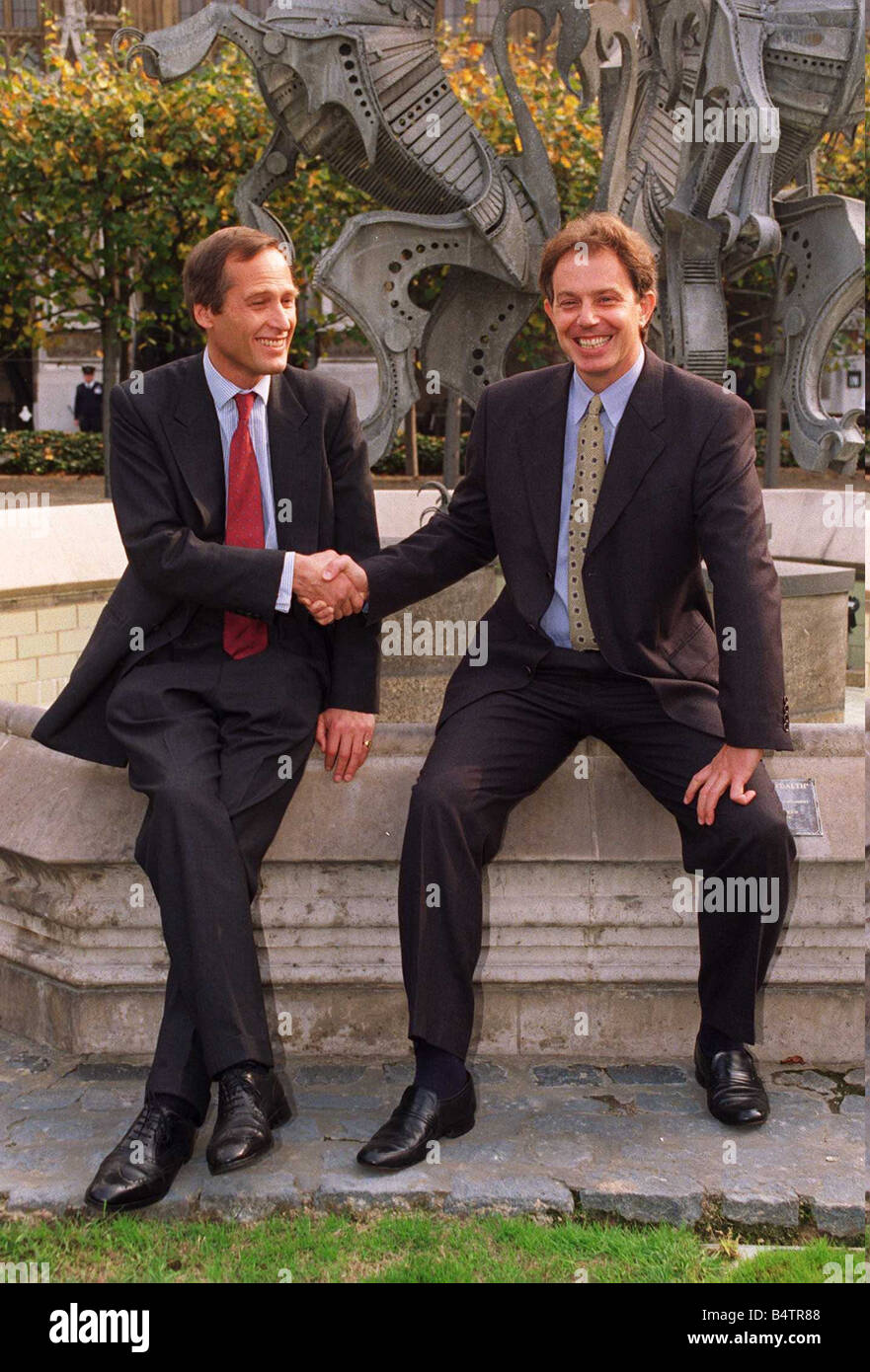 Tony Blair MP Labour leader greets the newest member of the Labour ...