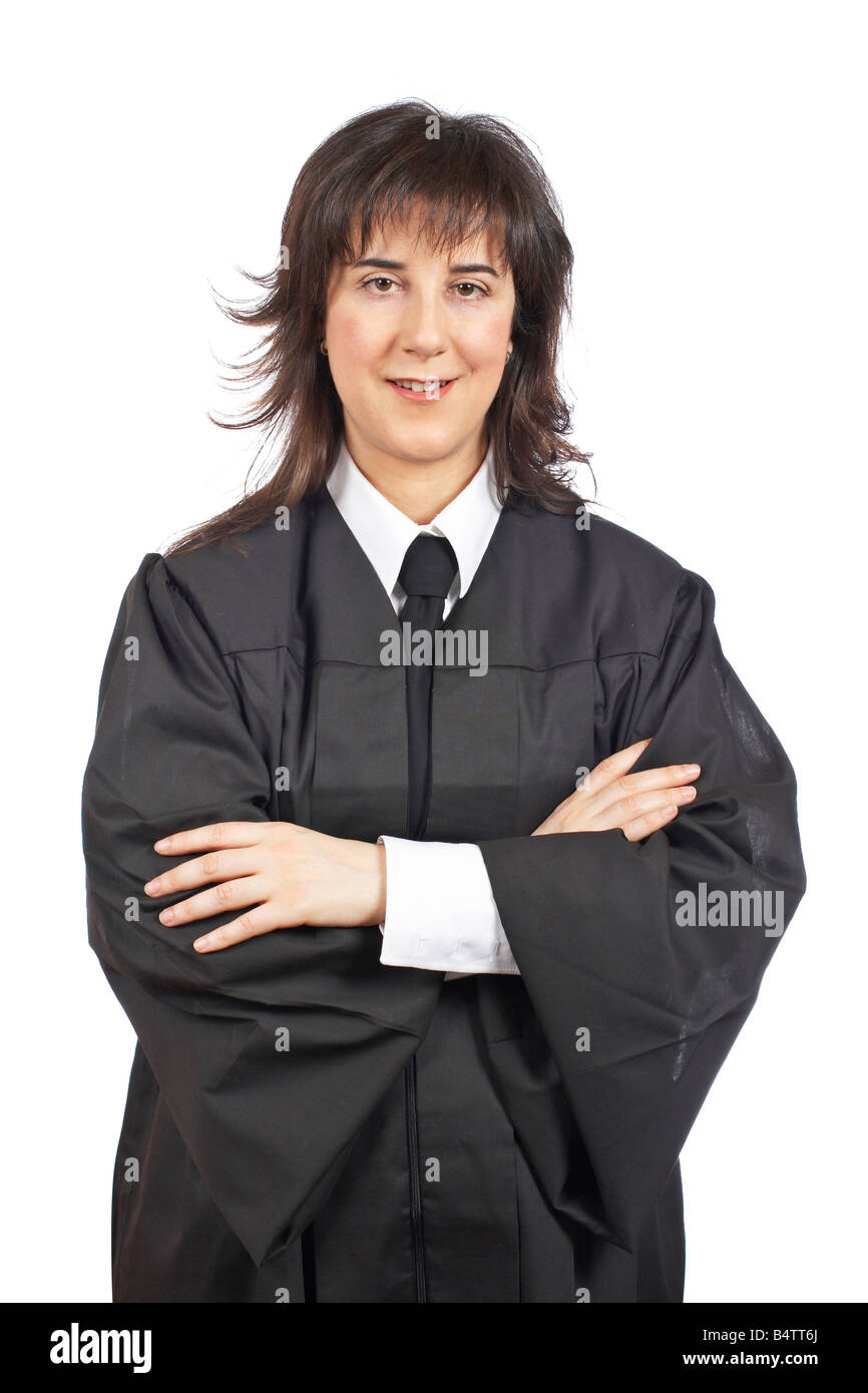A female judge isolated on white background Stock Photo - Alamy