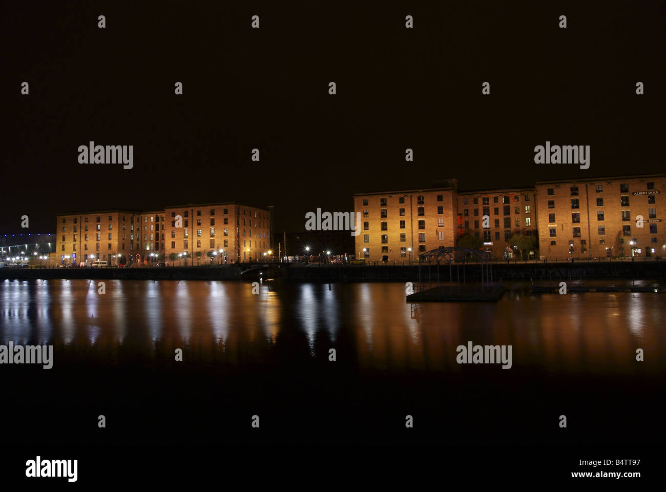 Albert Dock by night Stock Photo - Alamy