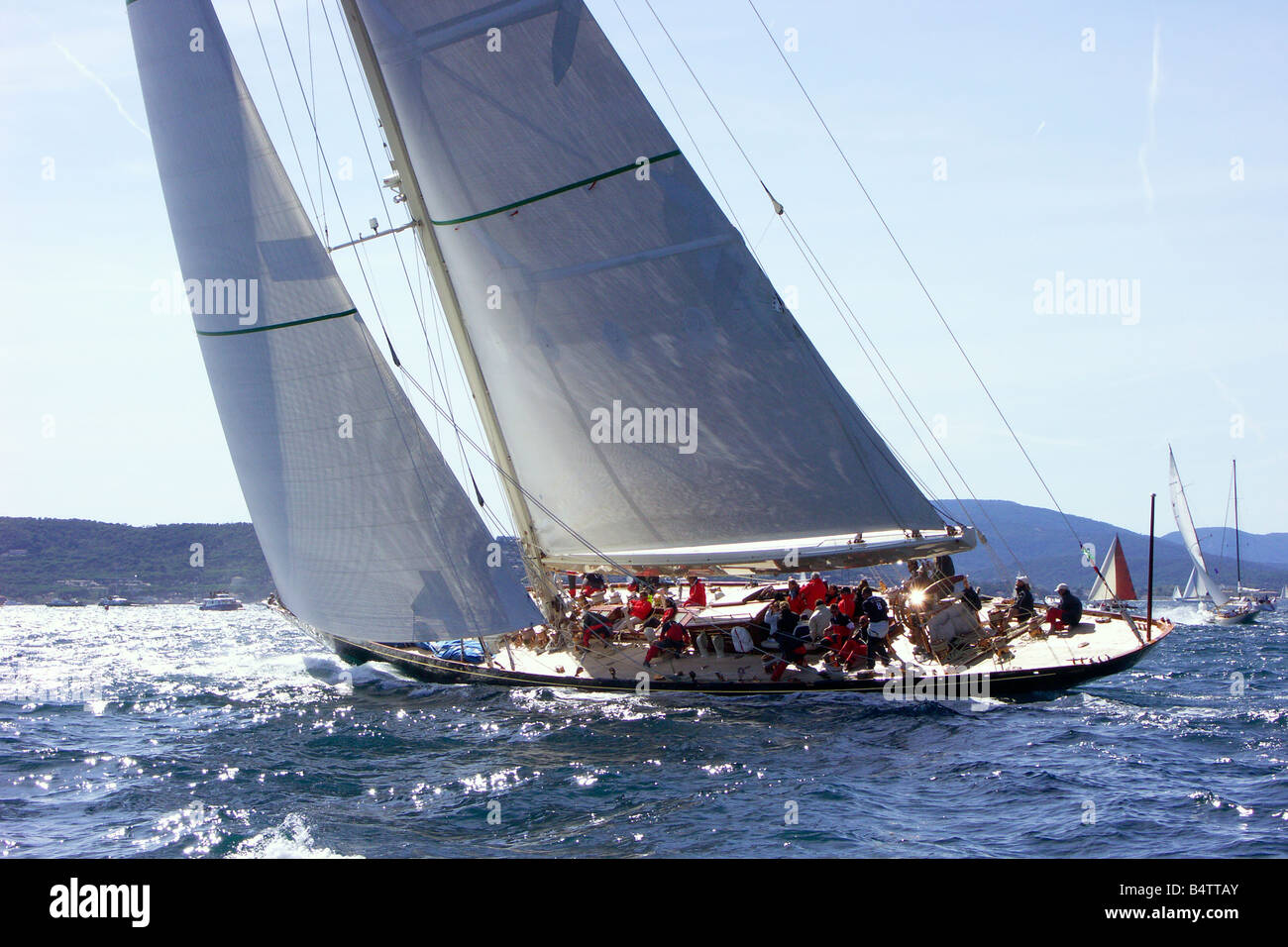 J-Class yacht Shamrock sailing Stock Photo - Alamy