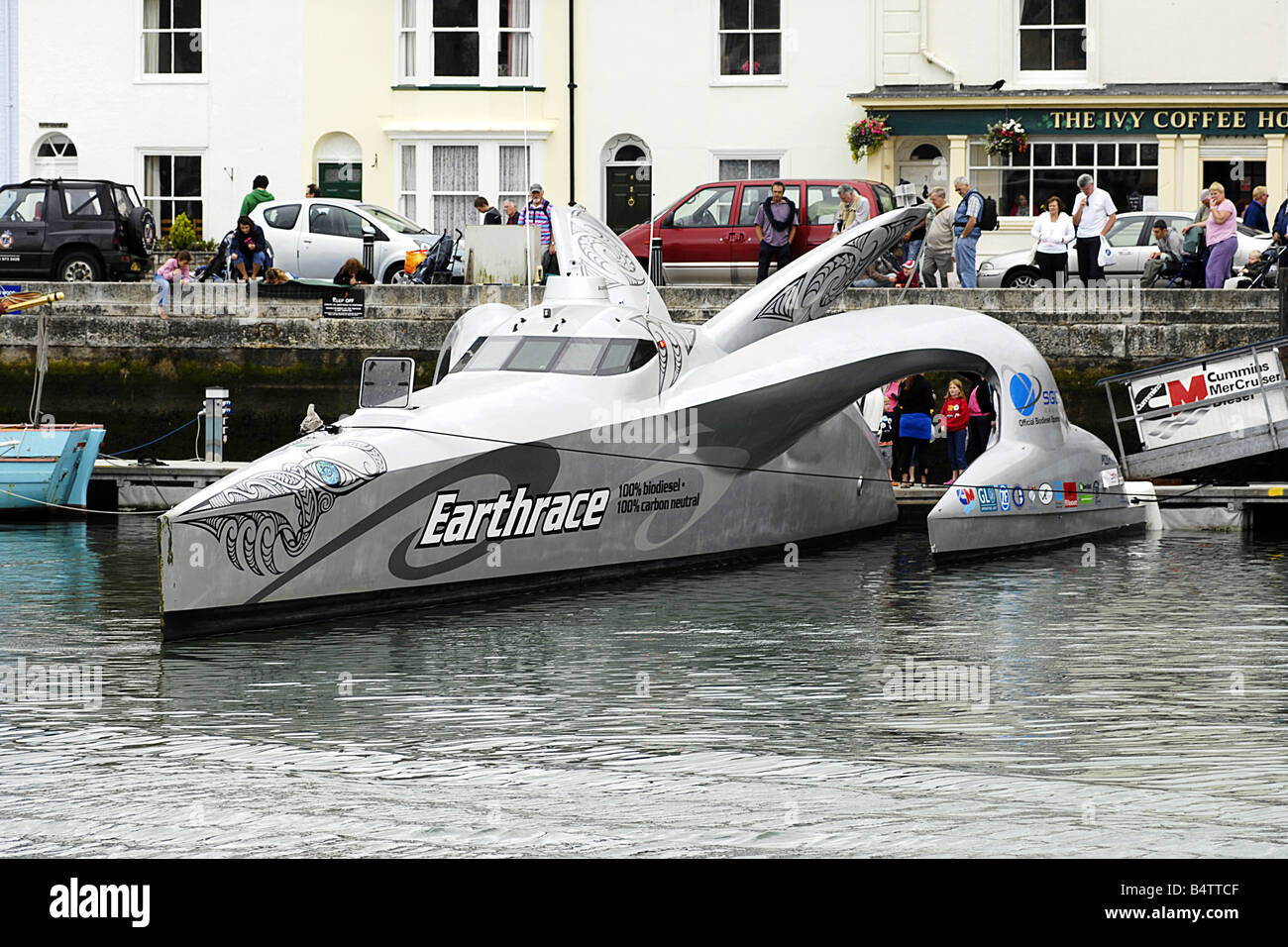 Earthrace bio diesel and carbon free powerboat moared in Weymouth ...