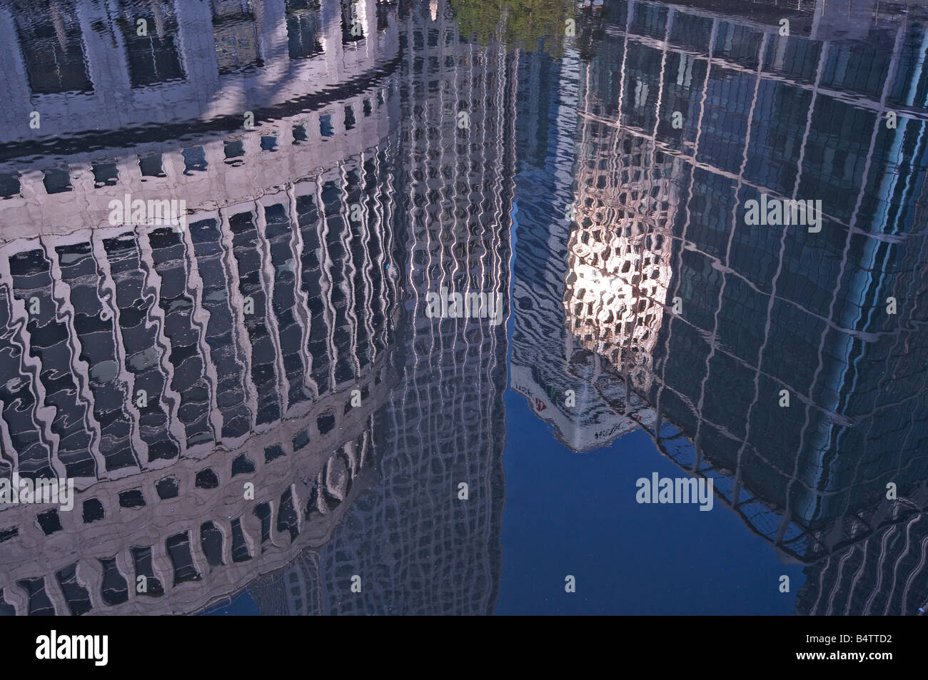 City reflections in Canary Wharf Stock Photo - Alamy