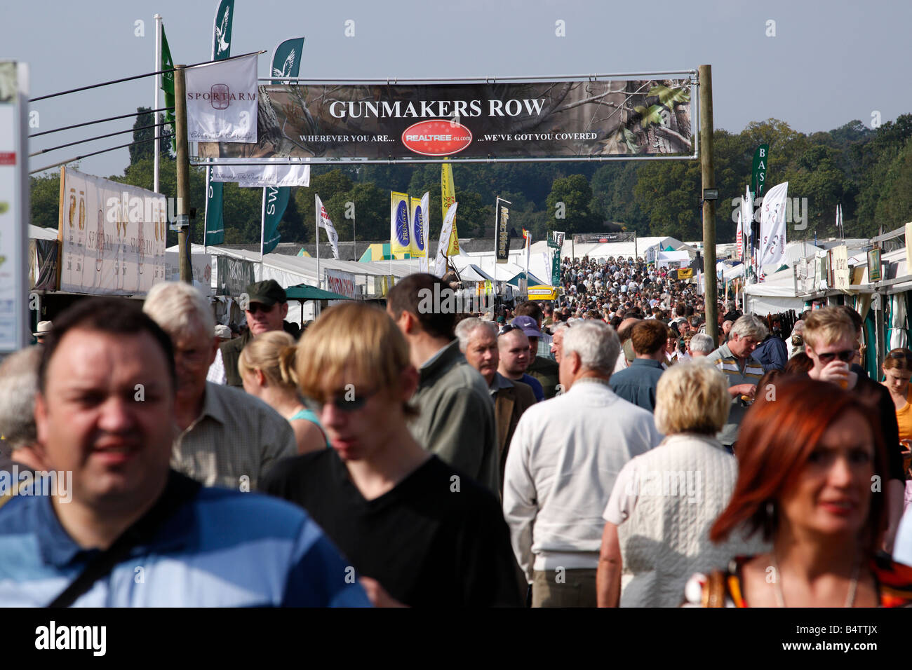 view down gunmakers row at the midlands game fair weston park ...