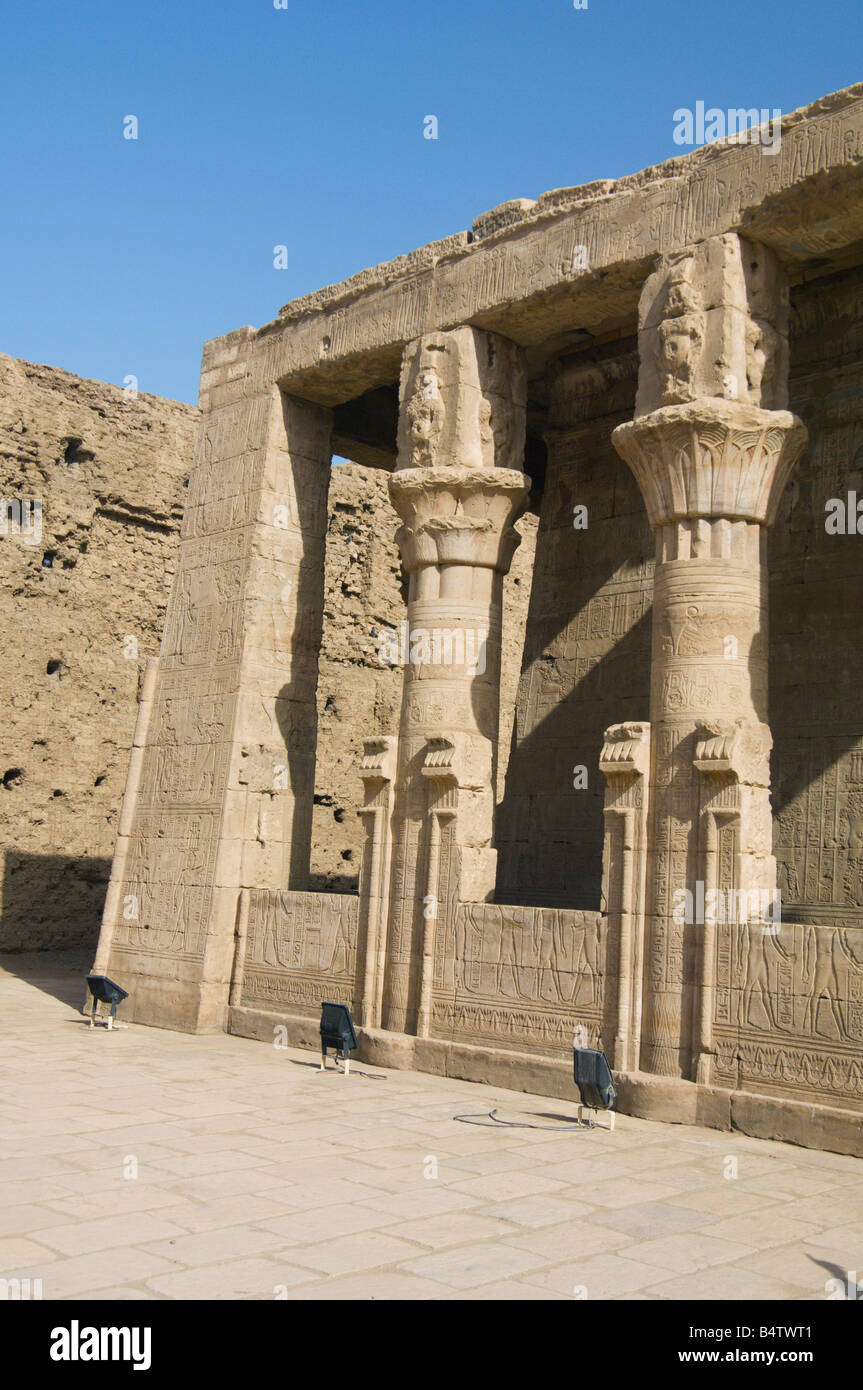 The ruins and remains of the Horus Temple at Edfu Egypt Stock Photo - Alamy