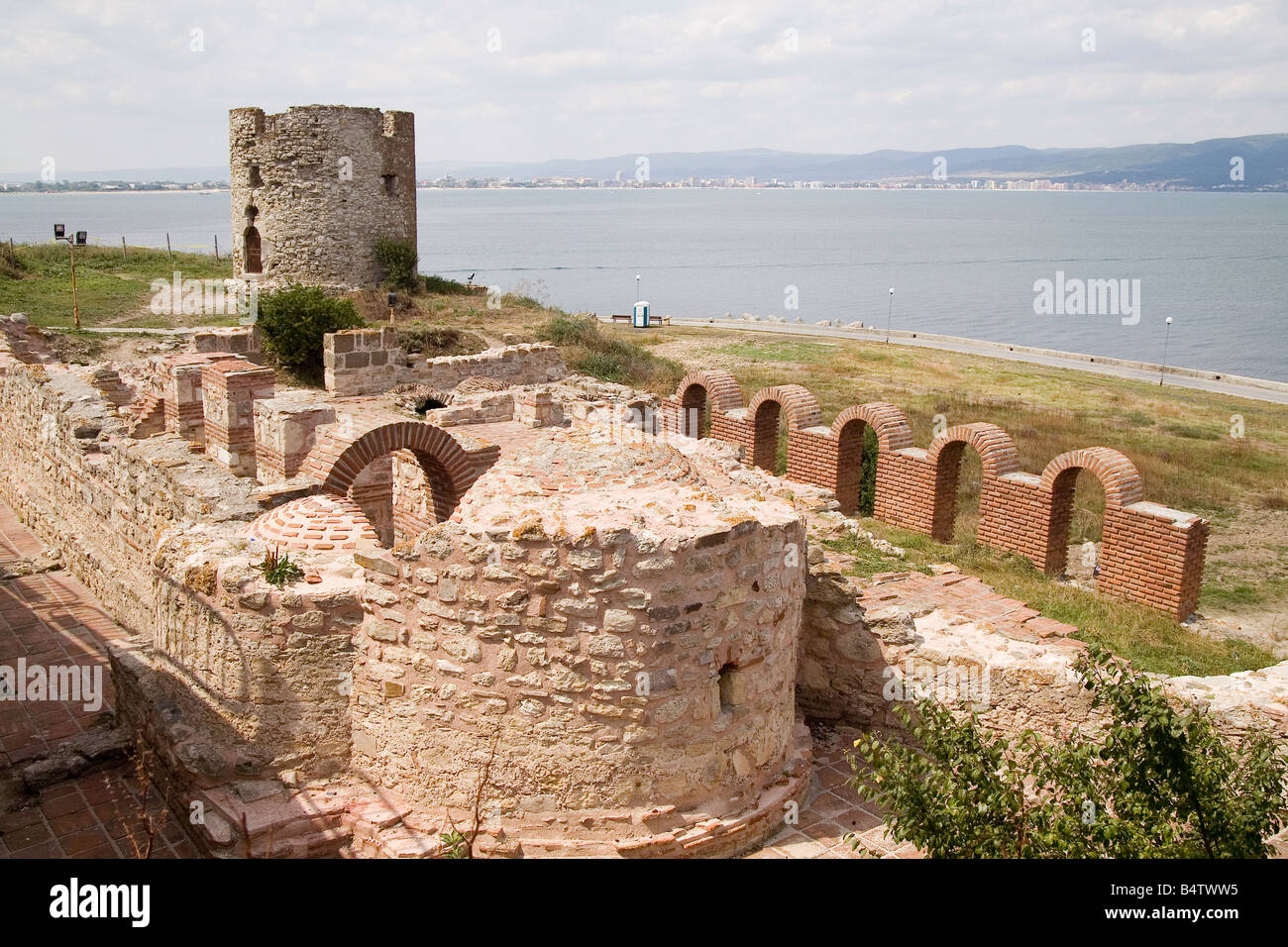 Byzantine ruins in old town Nessebar, Bulgaria Stock Photo - Alamy