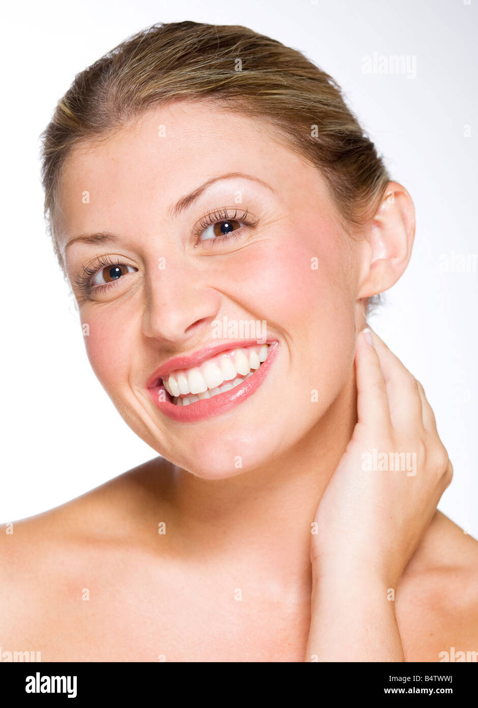 Portrait of Blonde girl smiling Stock Photo - Alamy