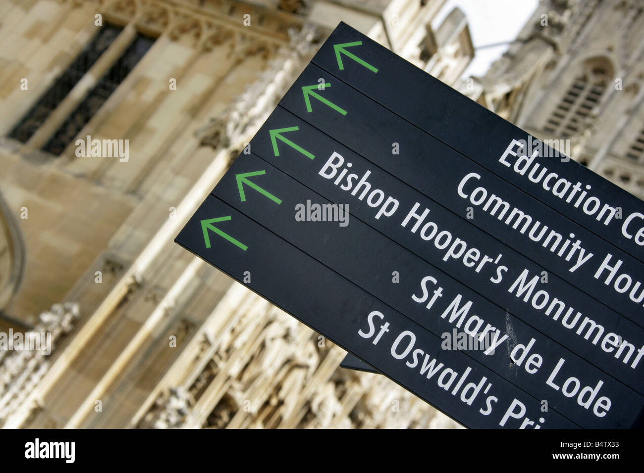 City of Gloucester, England. Angled close up view of a visitor ...