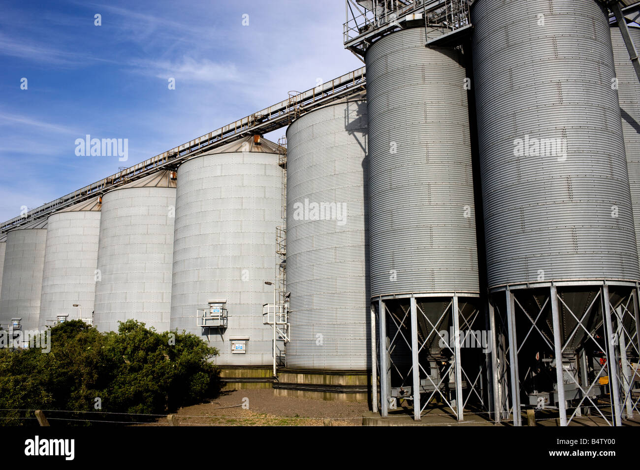 row of silos storing grain Stock Photo - Alamy