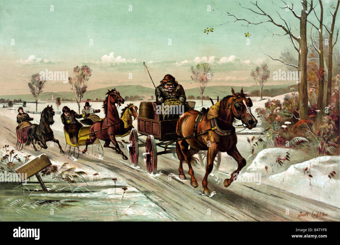 Winter scene 19th hi-res stock photography and images - Alamy