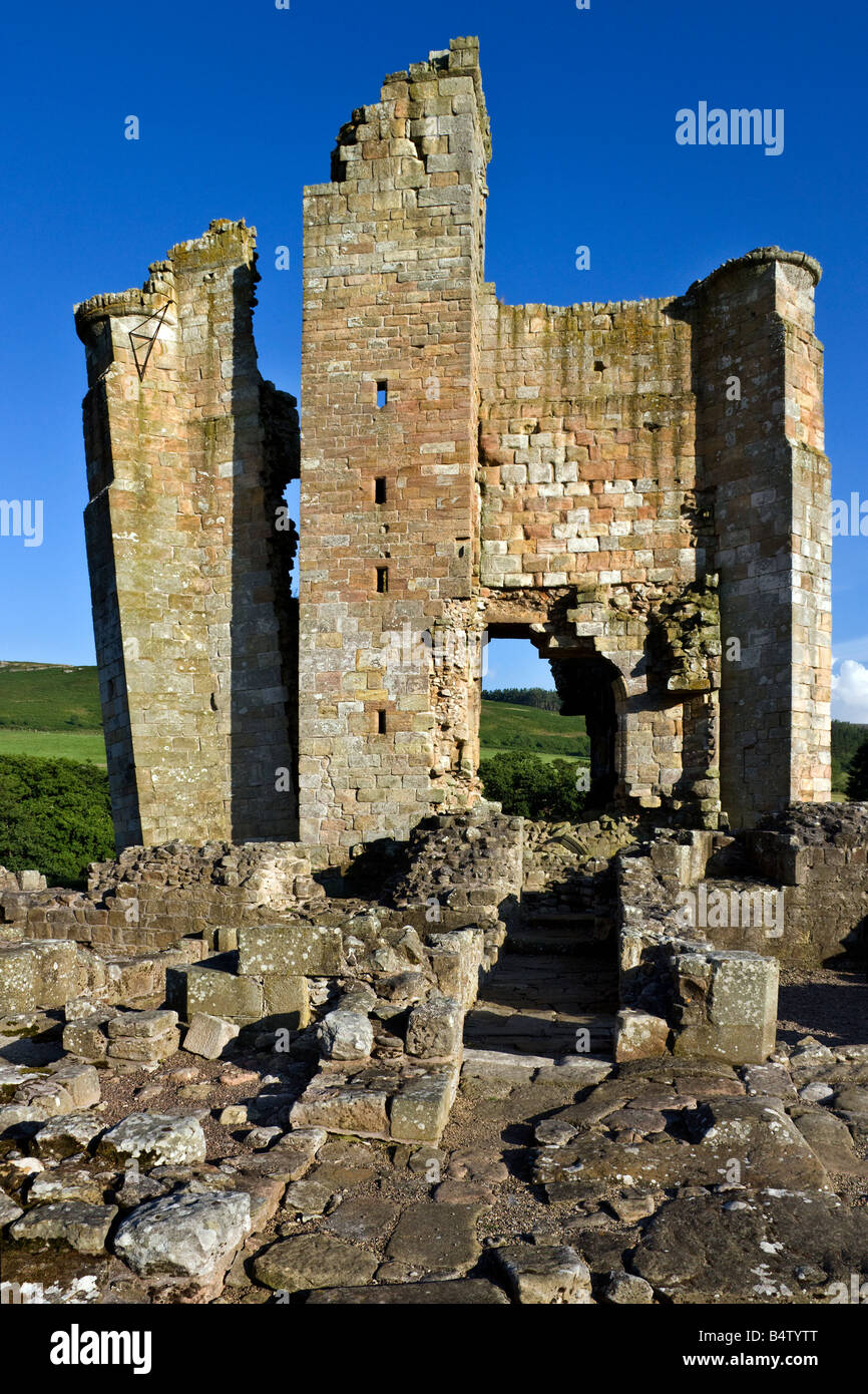 Edlingham Castle near Alnwick in Northumberland in North East England ...