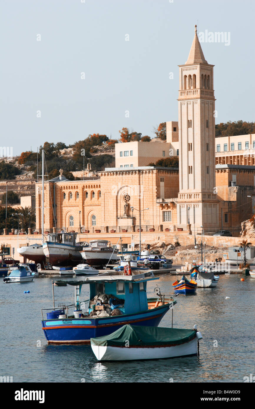 Marsaskala harbour and church, Malta Stock Photo - Alamy
