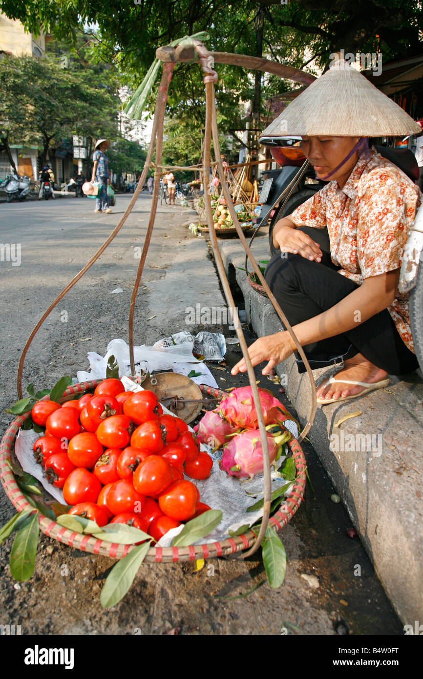 Street trader selling tomato, Hanoi, Vietnam Stock Photo - Alamy