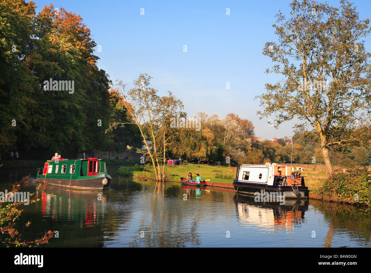 Canal boats on the river Wey Guildford Surrey England Stock Photo - Alamy